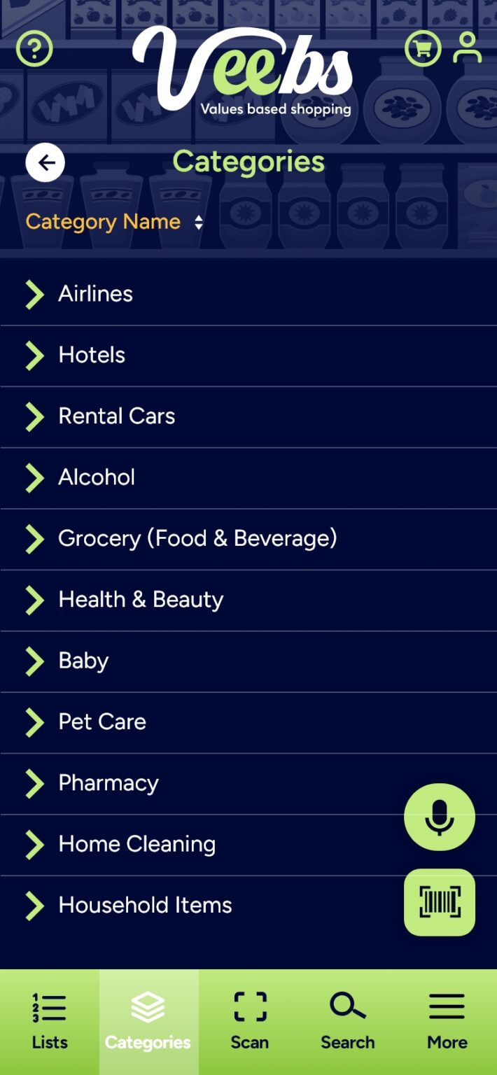 Veebs – Values based shopping